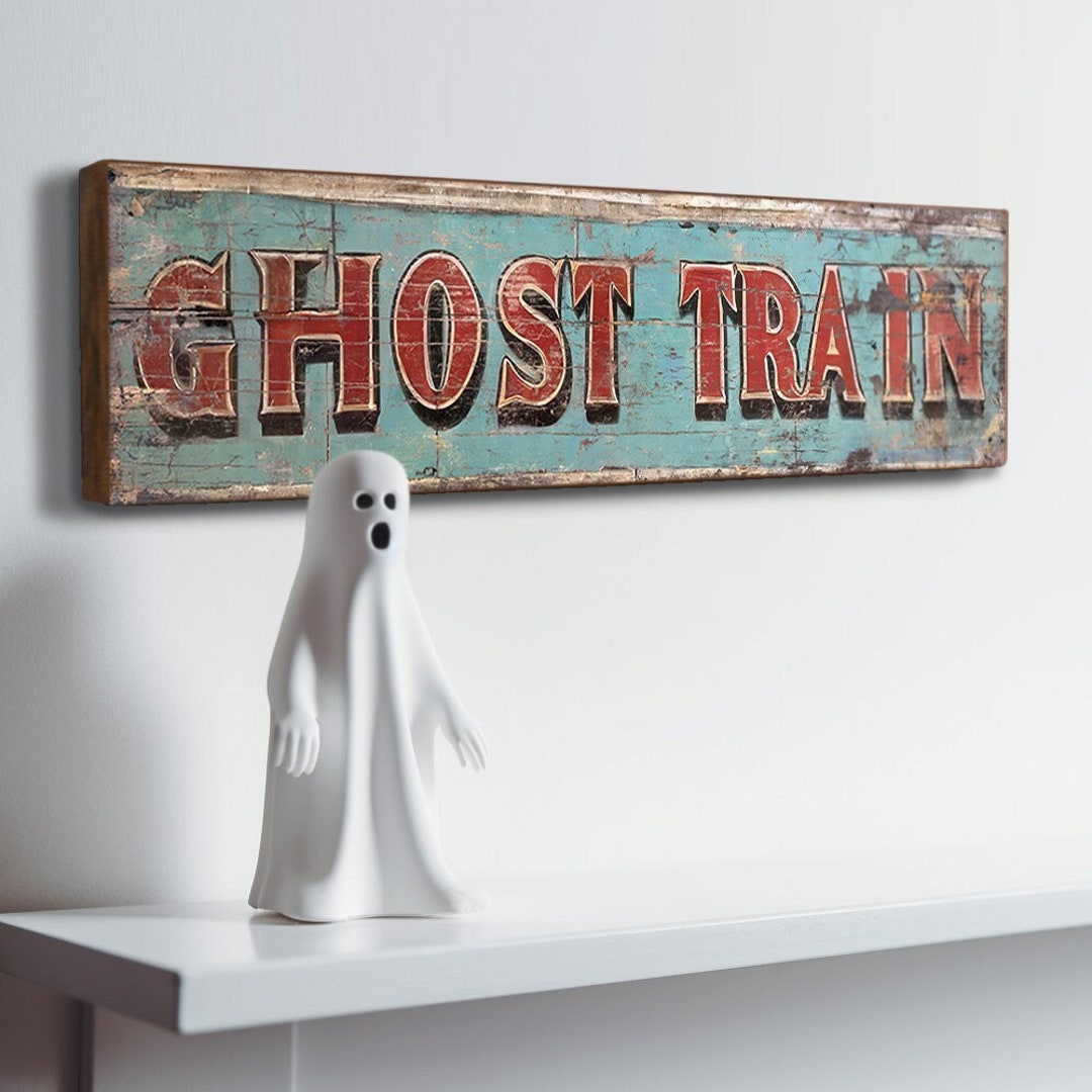 Ghost Train Sign Funfair Retro Style 40cm Wall Plaque Ghost Fun Fair ...