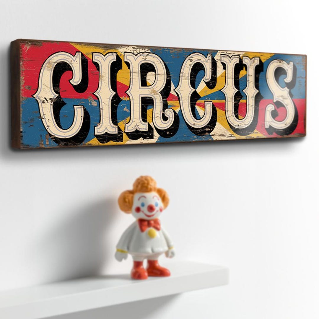 Circus Sign Vintage Style Retro Large Wooden Carnival Funfair Wall ...