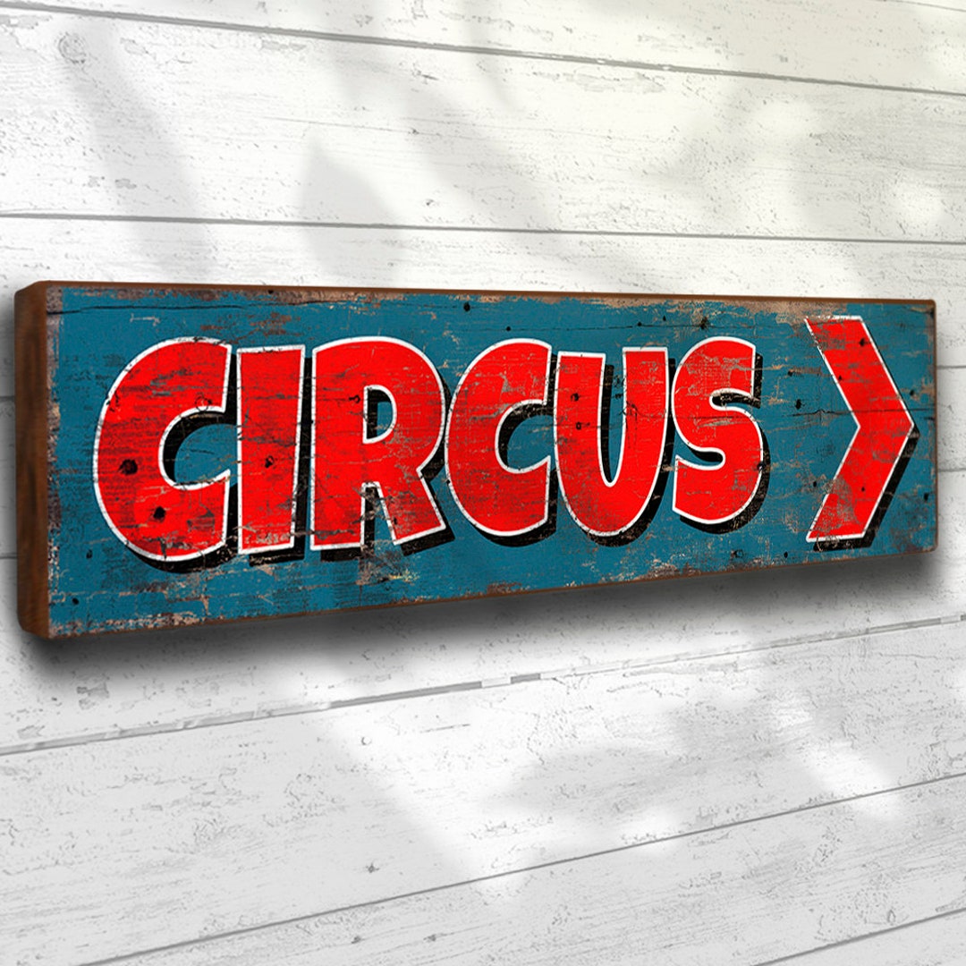 Circus This Way Sign Vintage Style Circus Sign. Wood 40cm Circus Fun ...