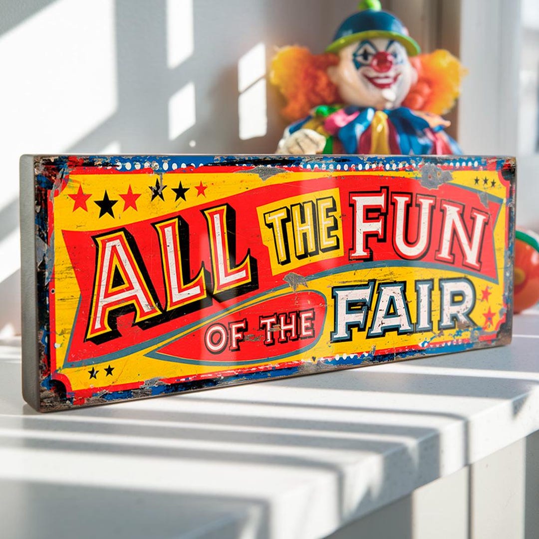 All the Fun of the Fair Sign – Vintage Funfair Wall Sign – Retro ...