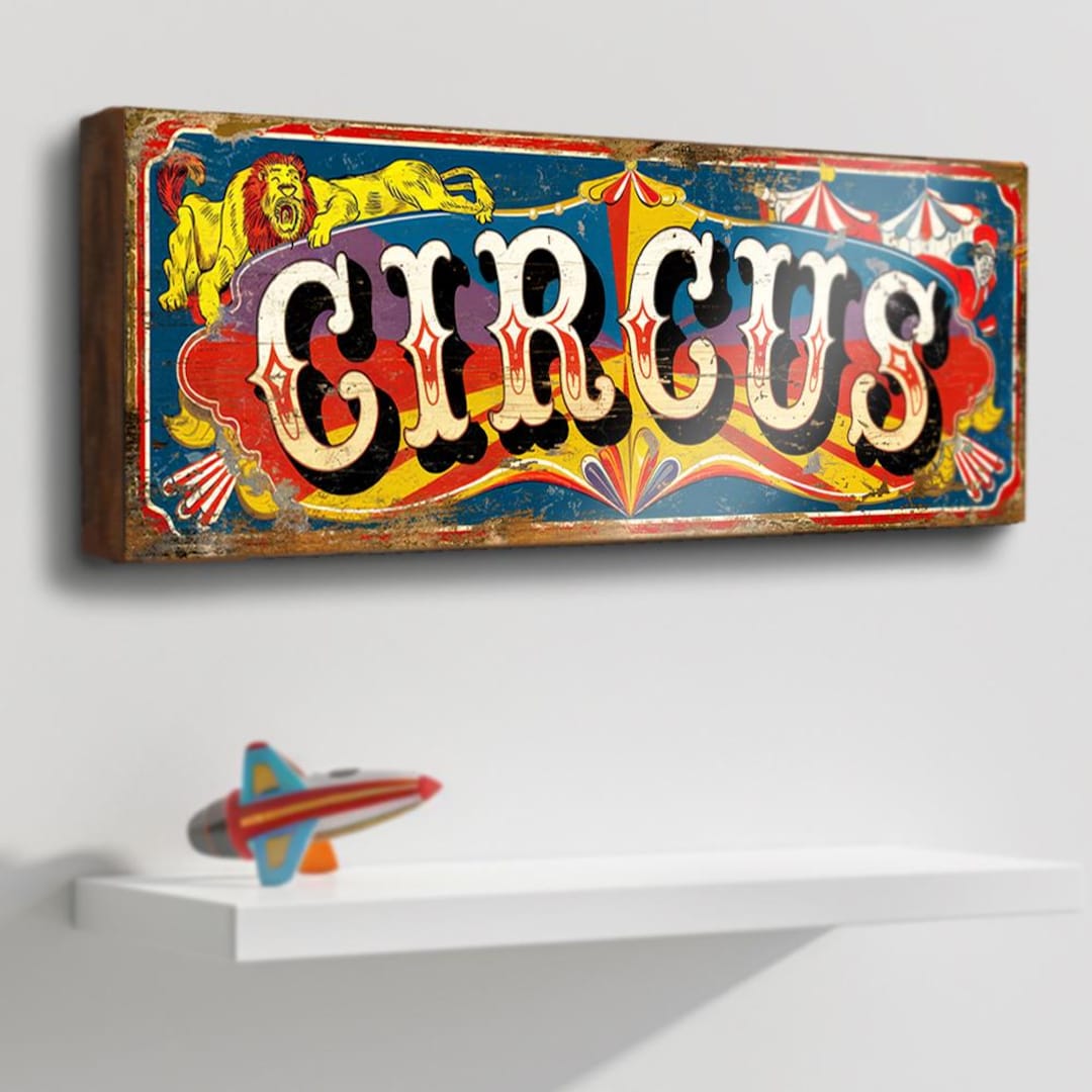 Circus Sign Fairground Old Vintage Style Fun Fair Sign. Retro Circus ...
