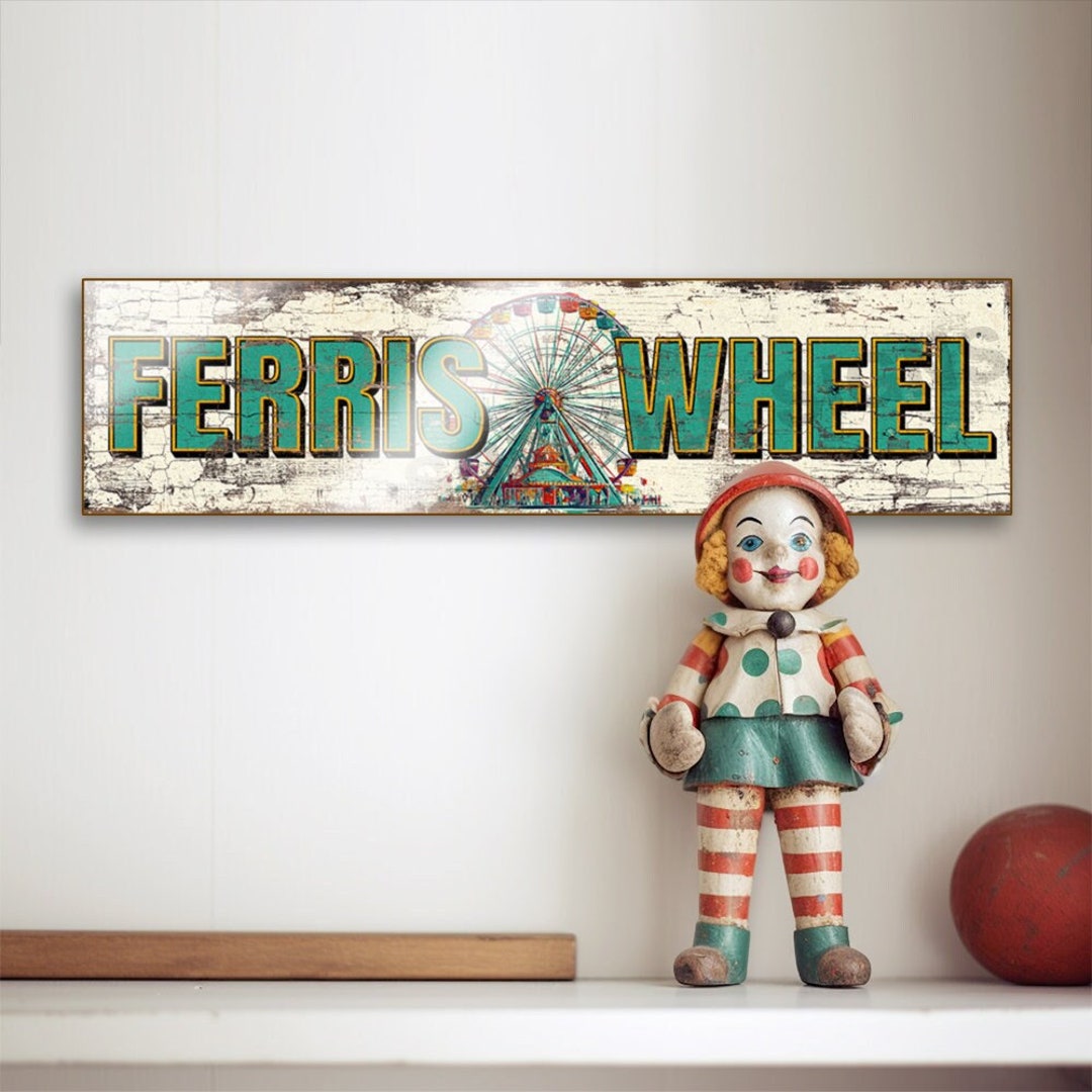 Ferris Wheel Carnival Sign 40cm Sign Retro Carnival Decor Colorful ...