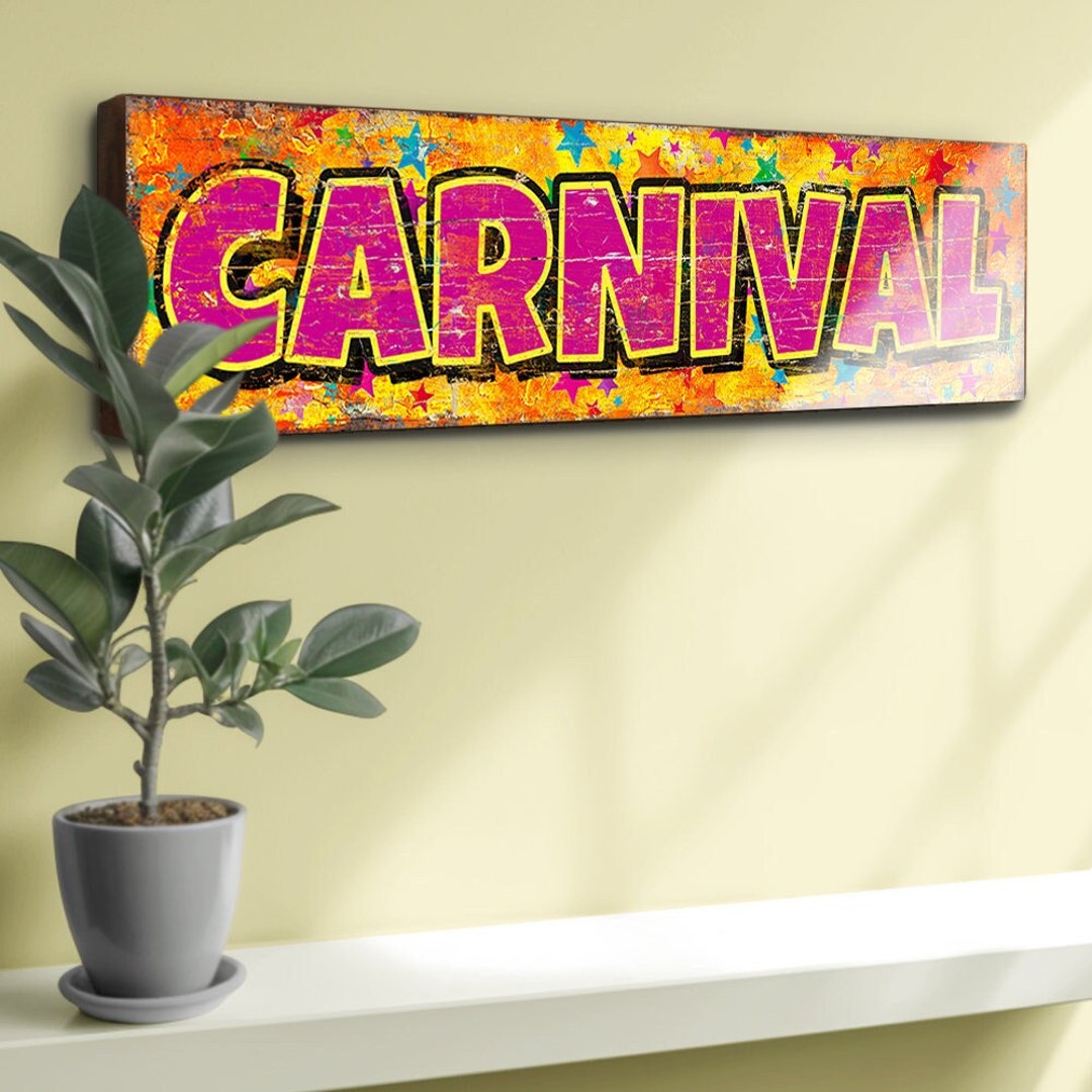 Carnival Sign Fairground Old Vintage Style Fun Fair Sign. Wall Plaque ...