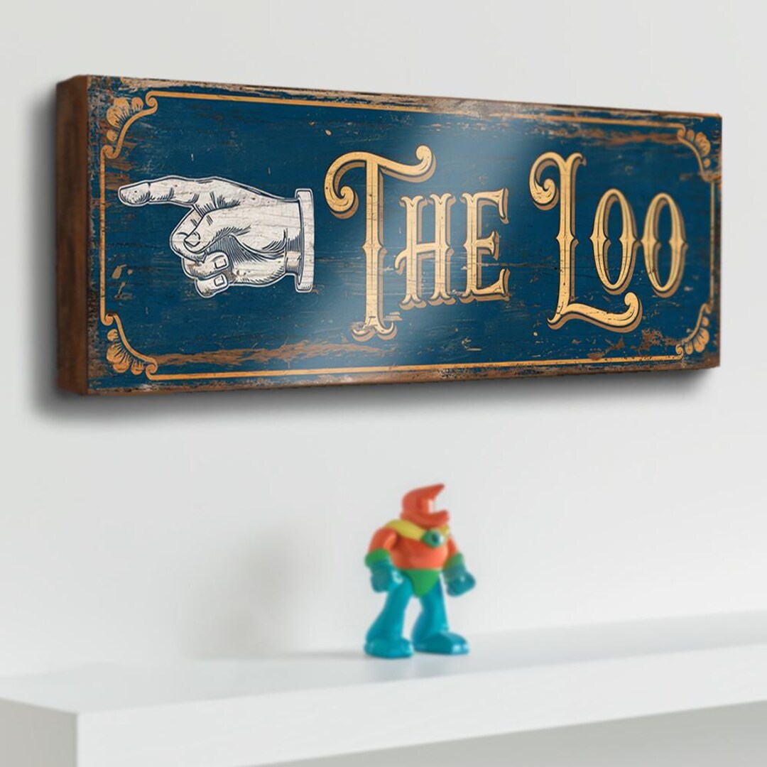 The Loo Sign This Way for the Restroom Wood Sign Handmade Wall Plaque ...