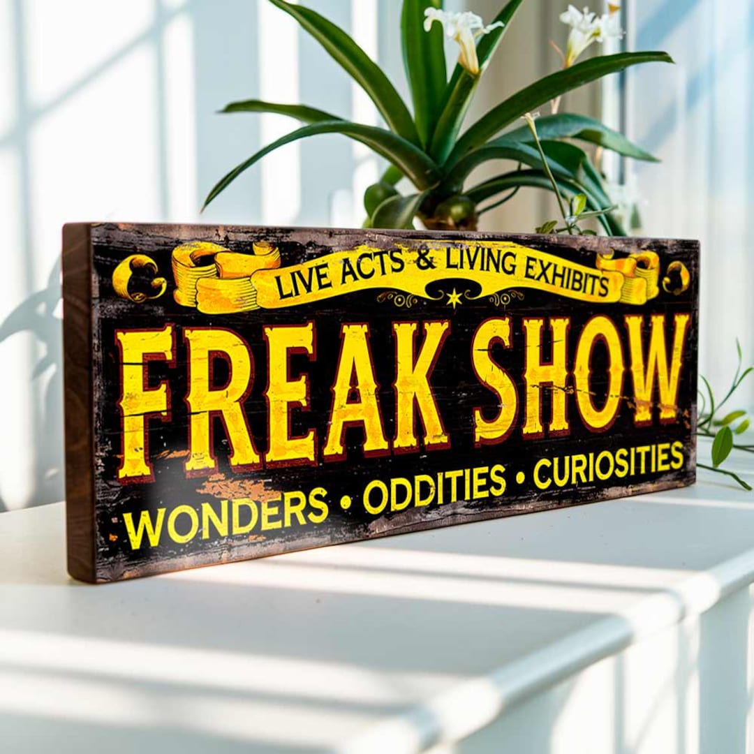 Freak Show Sign Freakshow Sign Fairground Decor Fun Fair Sign Wall ...