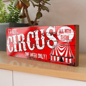 Circus Sign Fairground Old Vintage Style Fun Fair Sign. Solid Wood It's ...