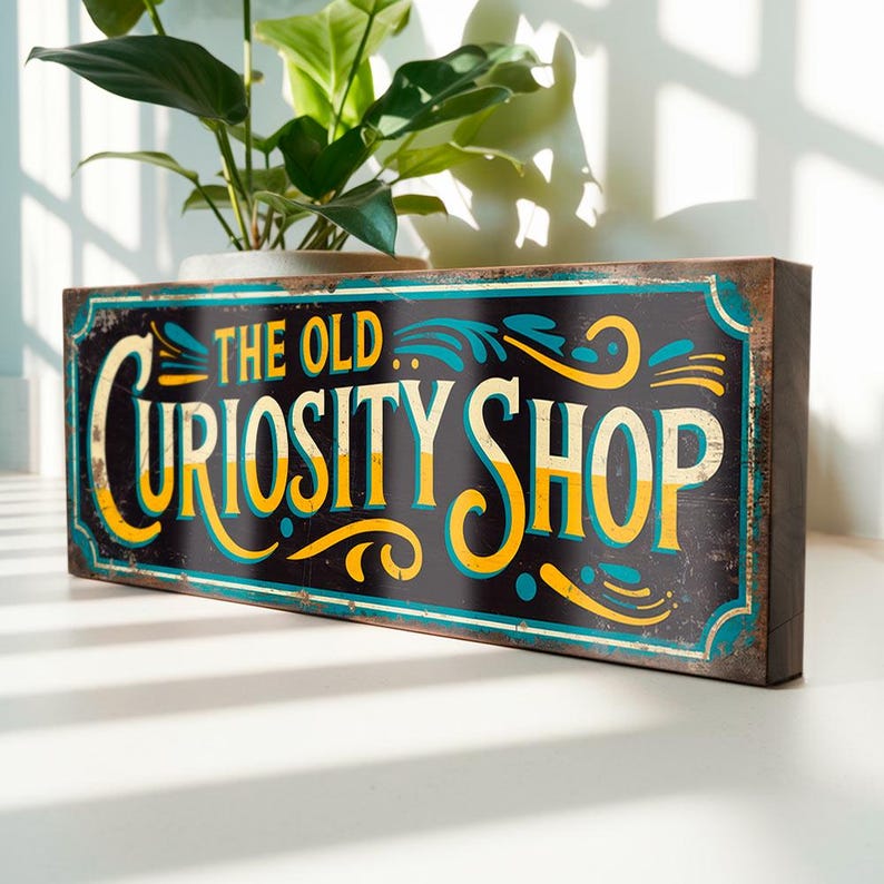 The Old Curiosity Shop Vintage Style Wooden Sign – Antique Store Decor ...