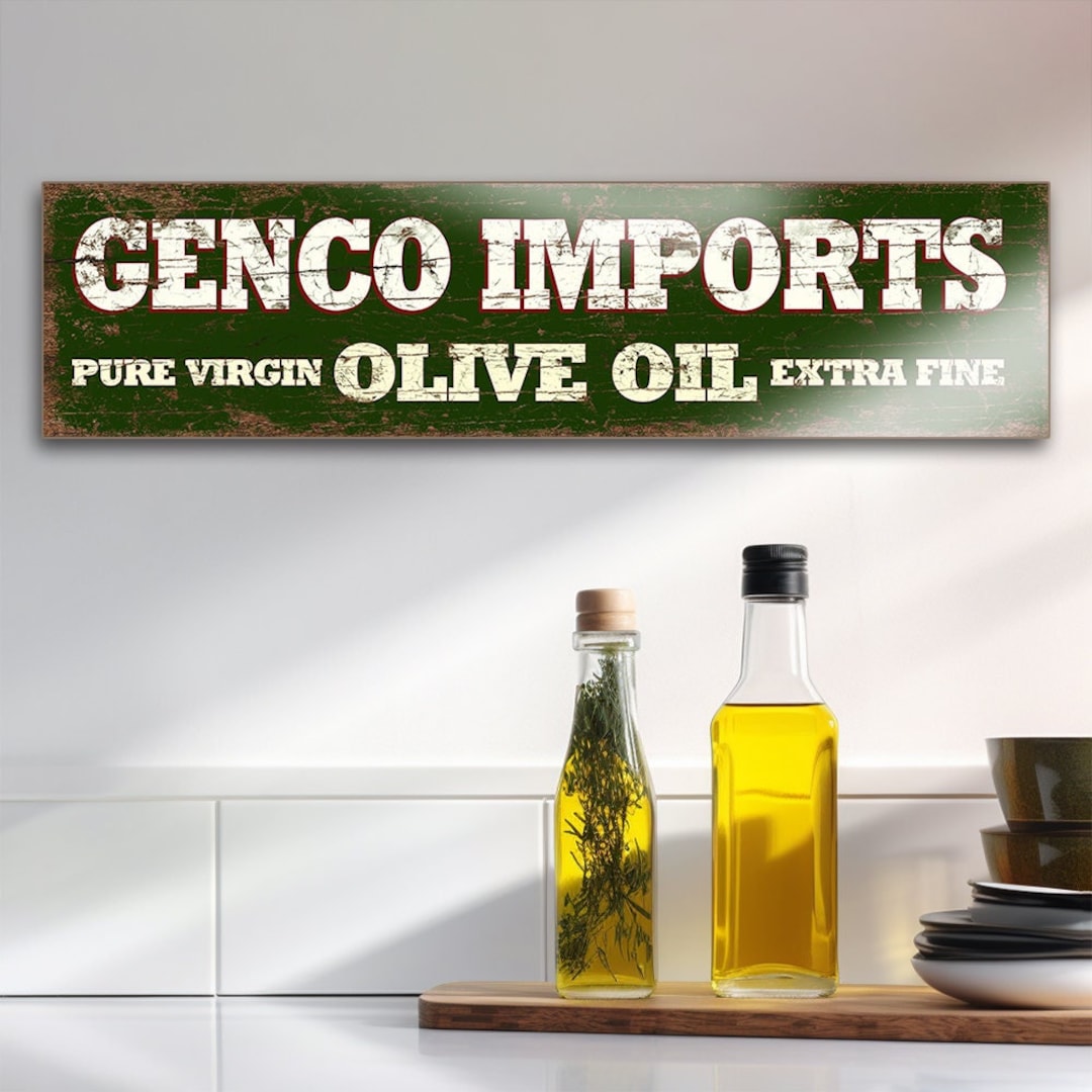 Genco Imports Olive Oil Wood Sign 40cm Godfather Film Wall Plaque Sign ...