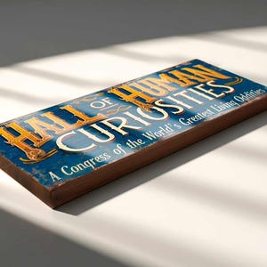 Hall of Human Curiosities Retro Sign Freak Show Inspired Vintage Style ...
