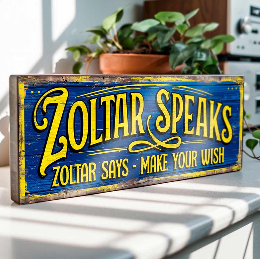 Zoltar Speaks Make Your Wish Sign Vintage Style Fortune Teller Wooden ...