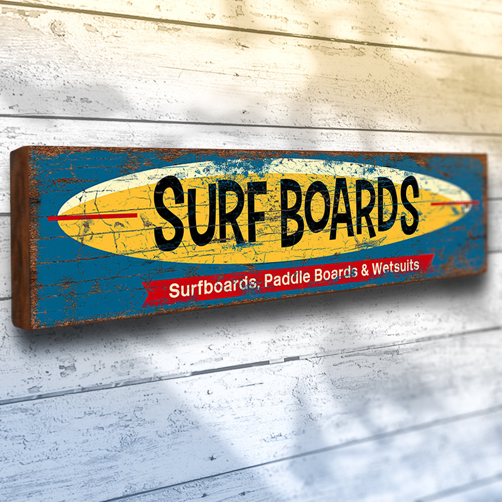 Surf Boards Sign Vintage Style Surfing Shop Sign. Solid Wood - Etsy UK