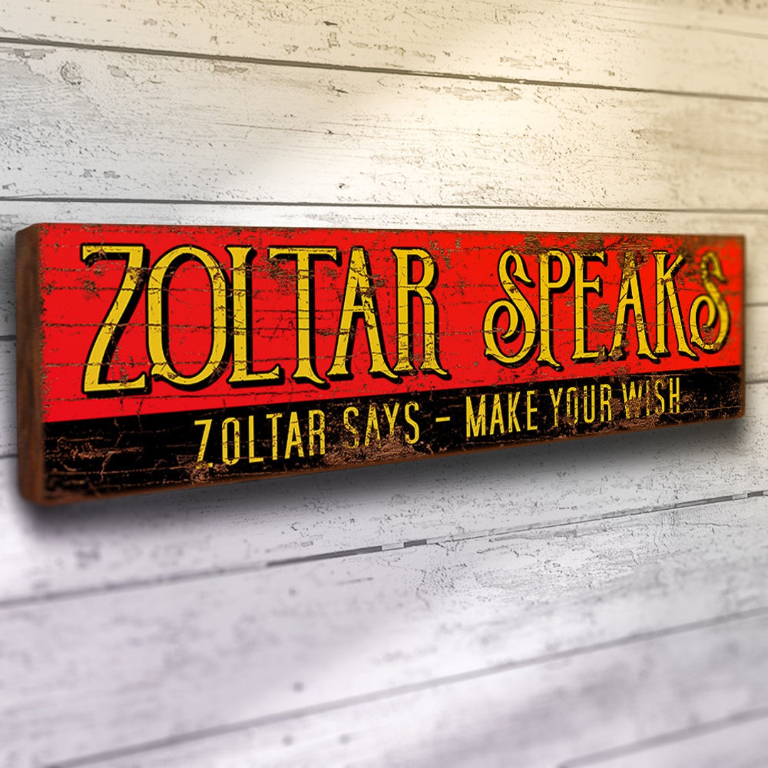 Zoltar Speaks Vintage Style Fun Fair Sign. Solid Wood Fortune Teller ...