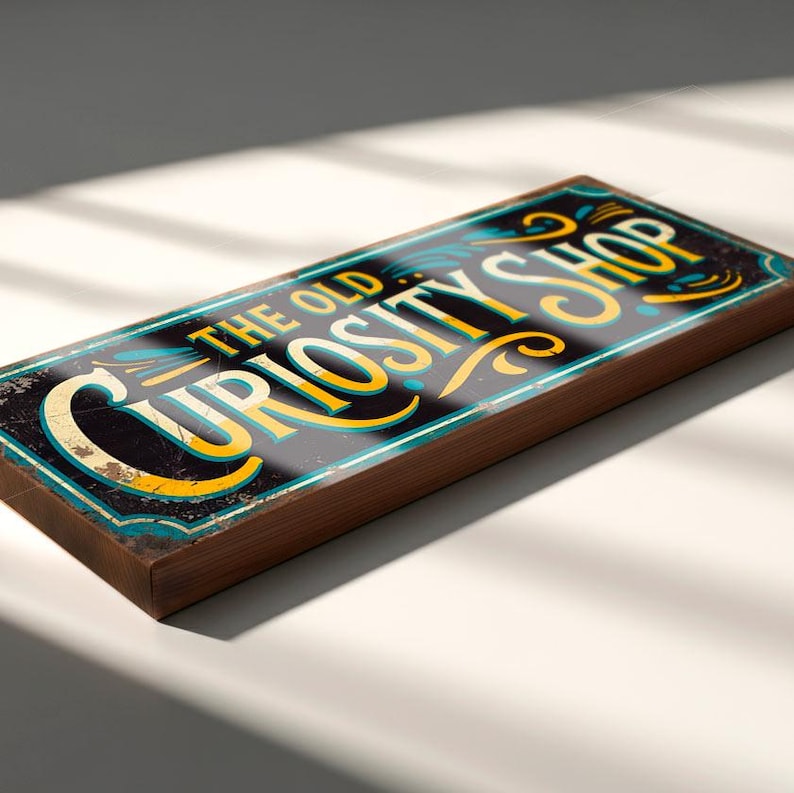 The Old Curiosity Shop Vintage Style Wooden Sign – Antique Store Decor ...