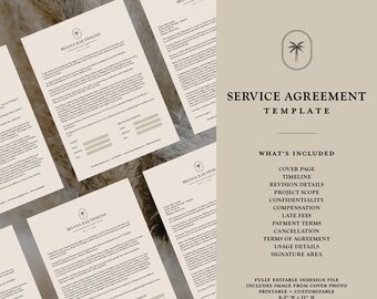 Interior Design Contract Template Fully Editable Canva - Etsy