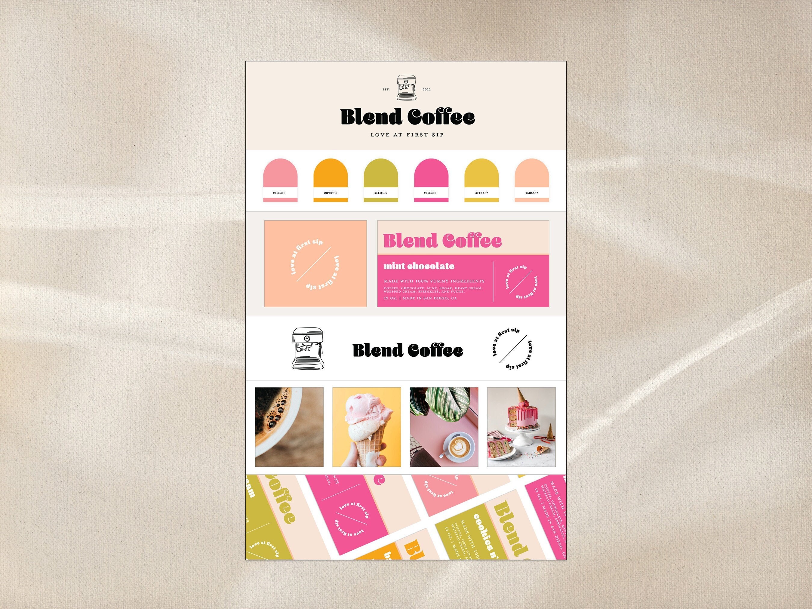 Custom Brand Package, Colorful Branding, Premade Logo and Brand ...