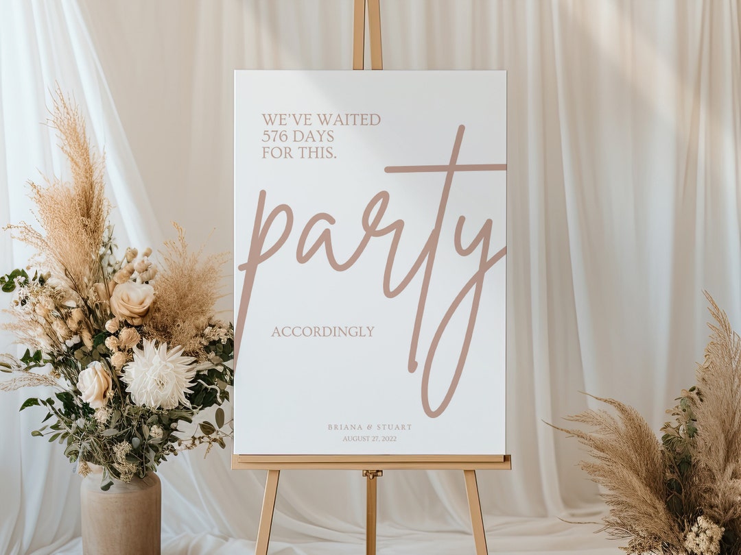 Wedding Countdown Sign Editable Canva Template | Personalized Wedding ...