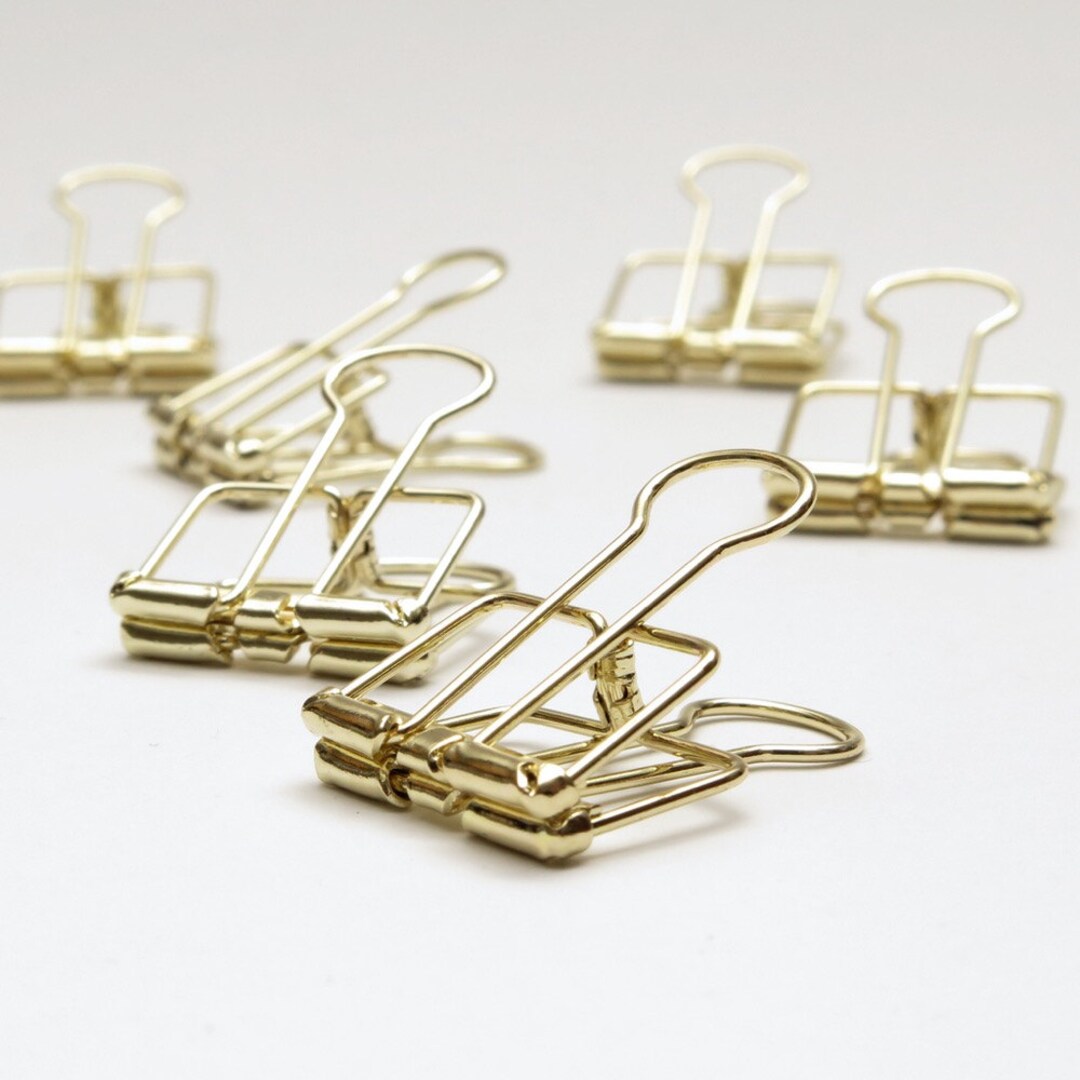 Gold Planner Clips Binder Accessories Bull Clips Skeleton Paper Clips ...