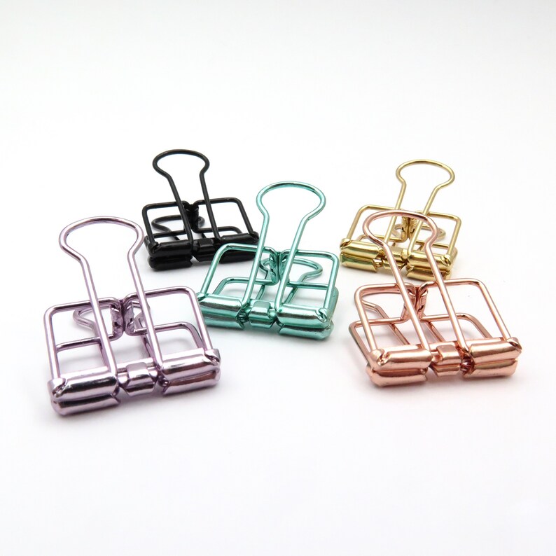 Gold Planner Clips Binder Accessories Bull Clips Skeleton - Etsy