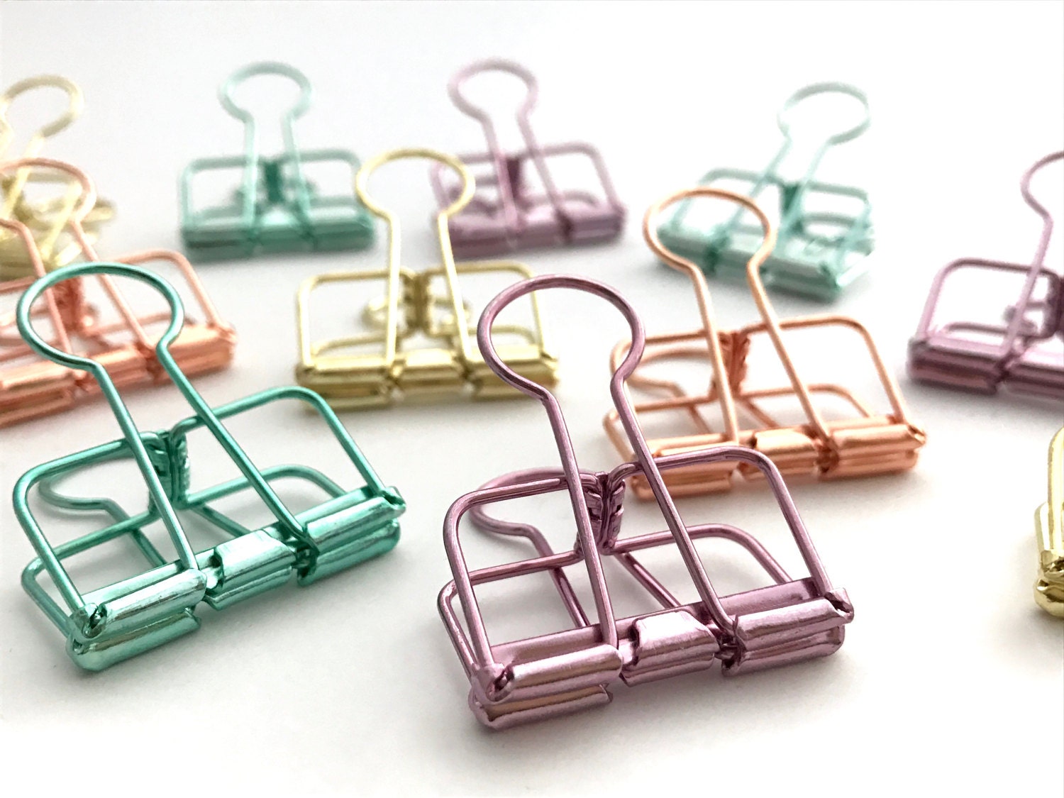 Rose Gold Planner Clips Binder Accessories Bull Clips Skeleton - Etsy ...