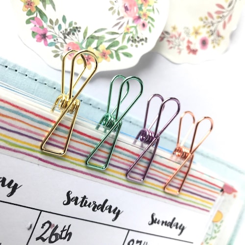 Planner Paper Clips Spring Wire Metallic Binder Accessories X - Etsy ...
