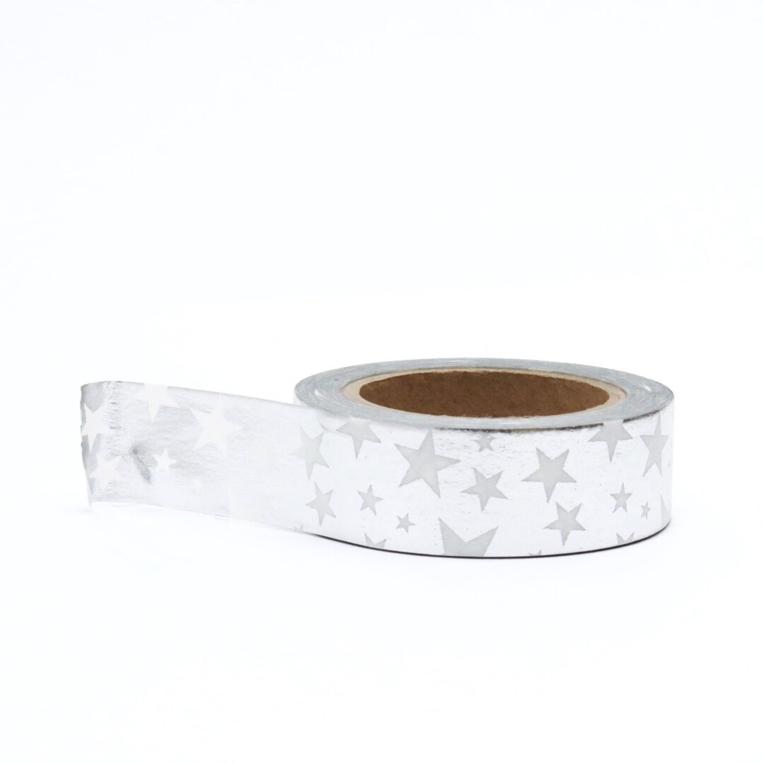 Star Washi Tape Silver Metallic Foil Christmas 10m - Etsy