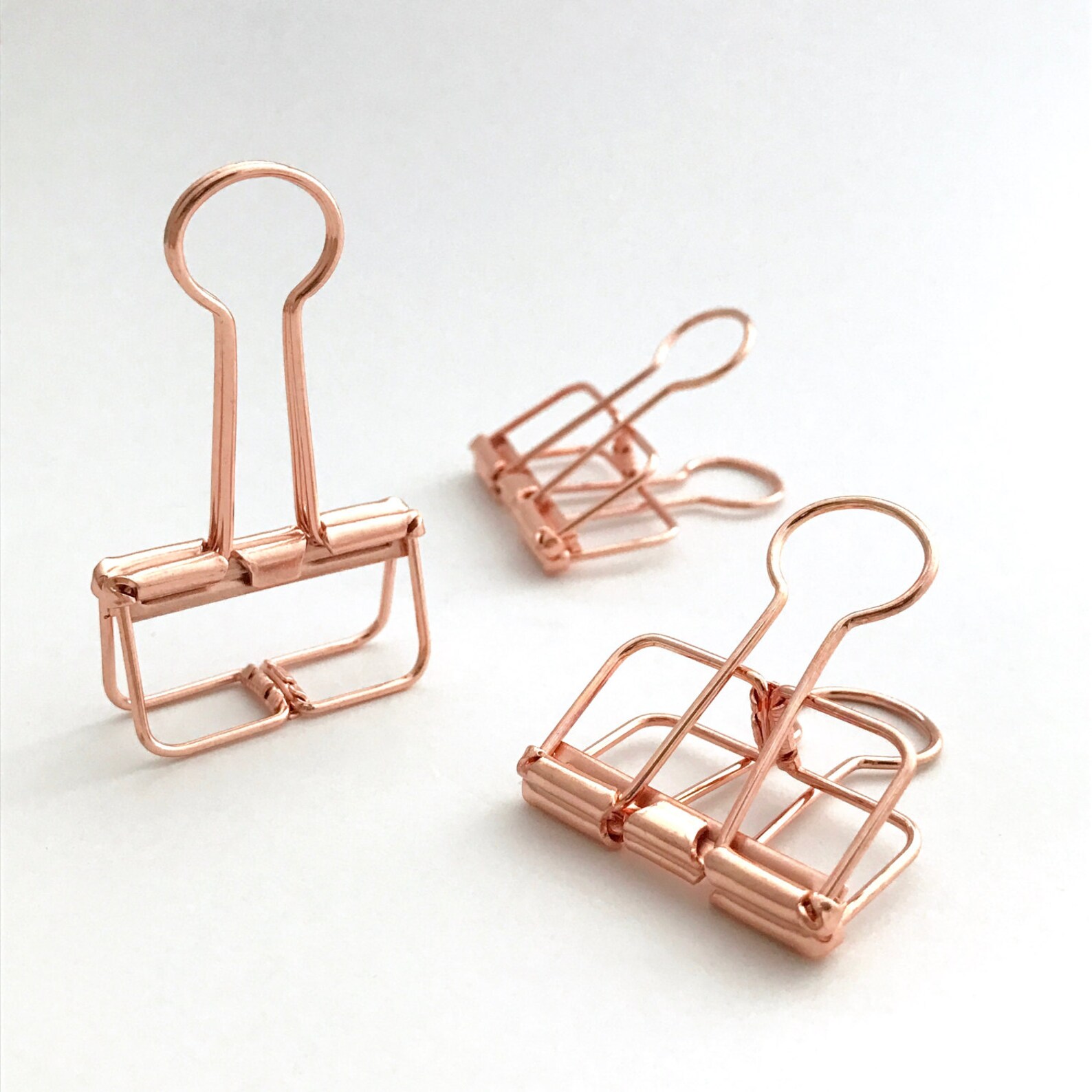 Rose Gold Planner Clips Binder Accessories Bull Clips Skeleton - Etsy