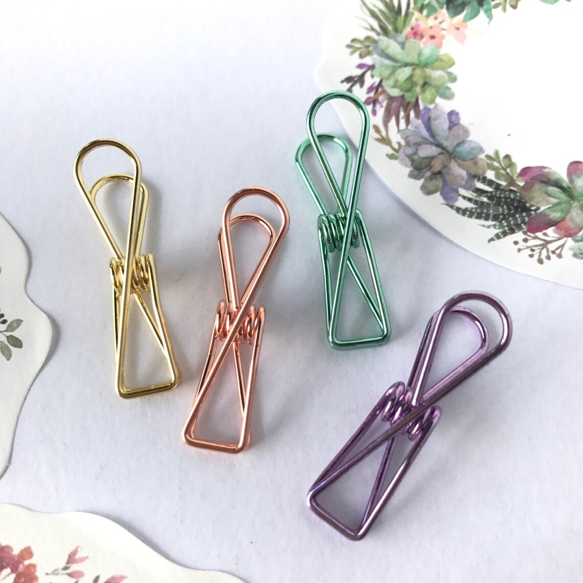 Planner Paper Clips Spring Wire Metallic Binder Accessories X | Etsy