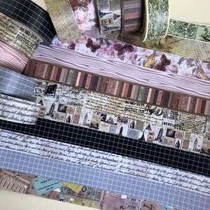 Vintage Washi Tape Script Travel Map Cities Books Grid Butterfly ...