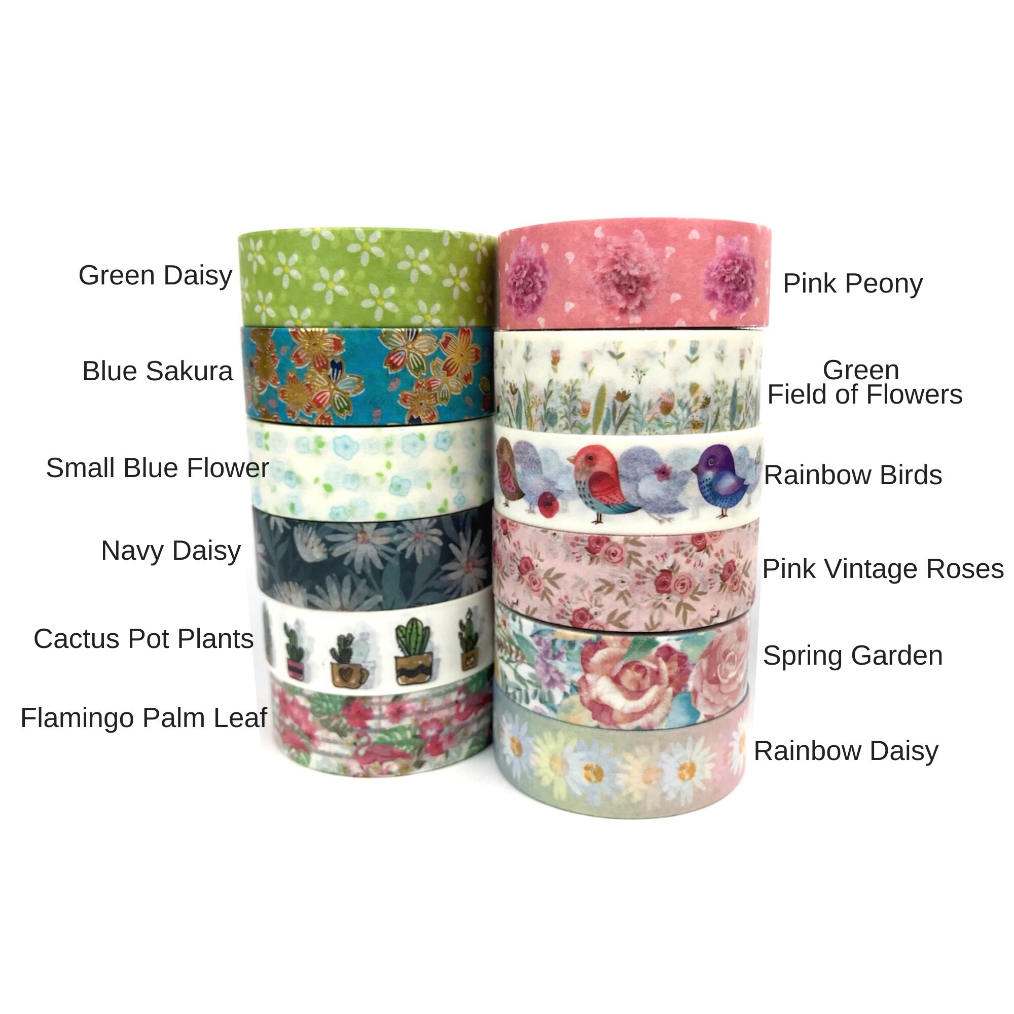 Floral Washi Tape Flowers Roses Blossoms Blooms Botanical | Etsy Australia