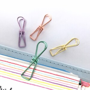Planner Paper Clips Spring Wire Metallic Binder Accessories X 5 - Etsy