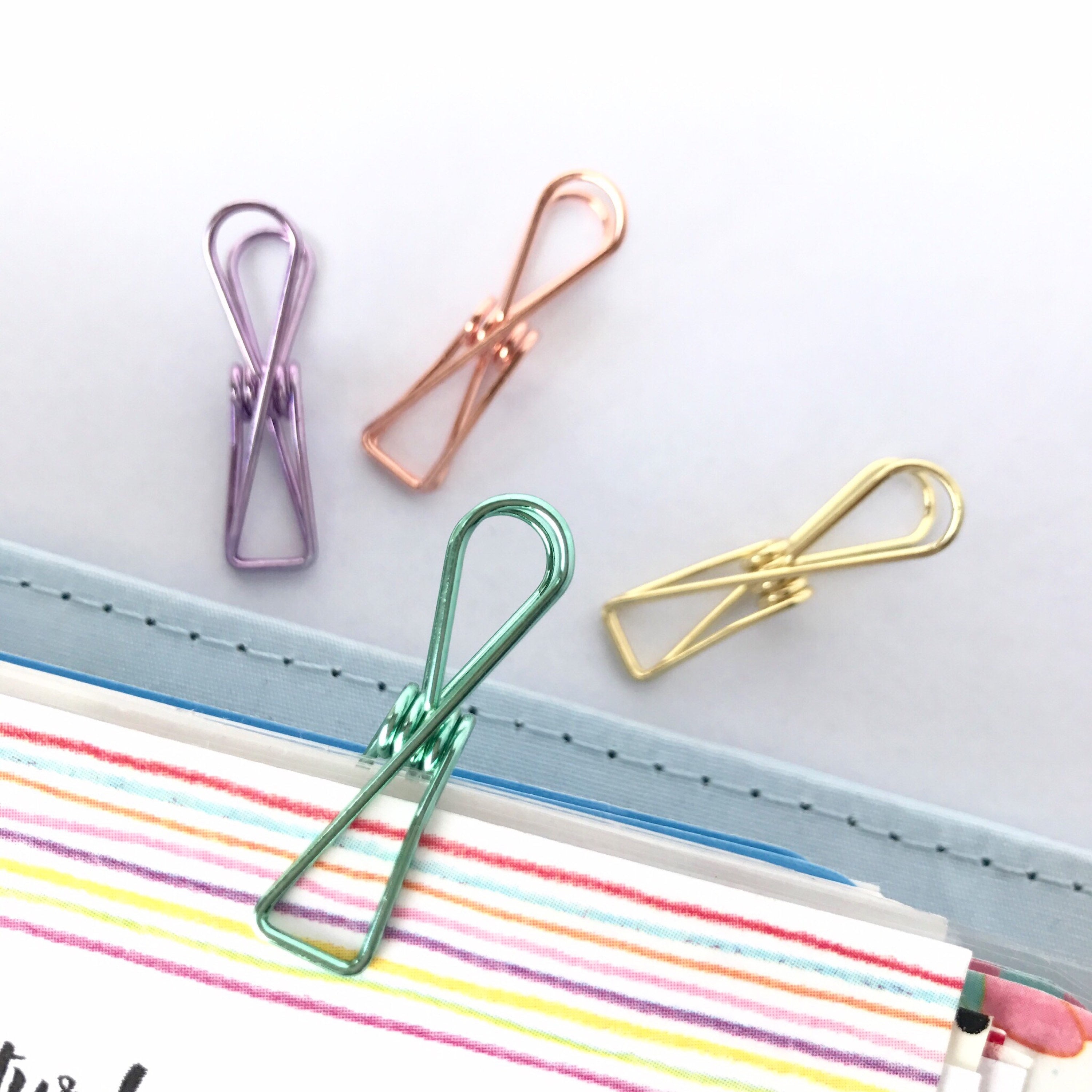 Planner Paper Clips Spring Wire Metallic Binder Accessories X | Etsy