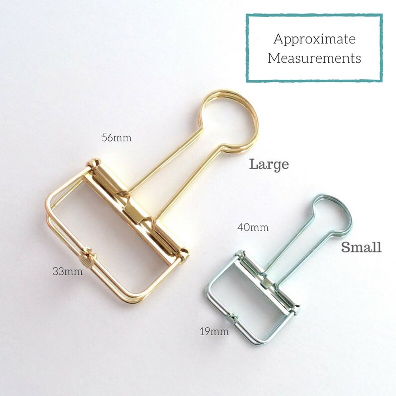 Gold Planner Clips Binder Accessories Bull Clips Skeleton - Etsy