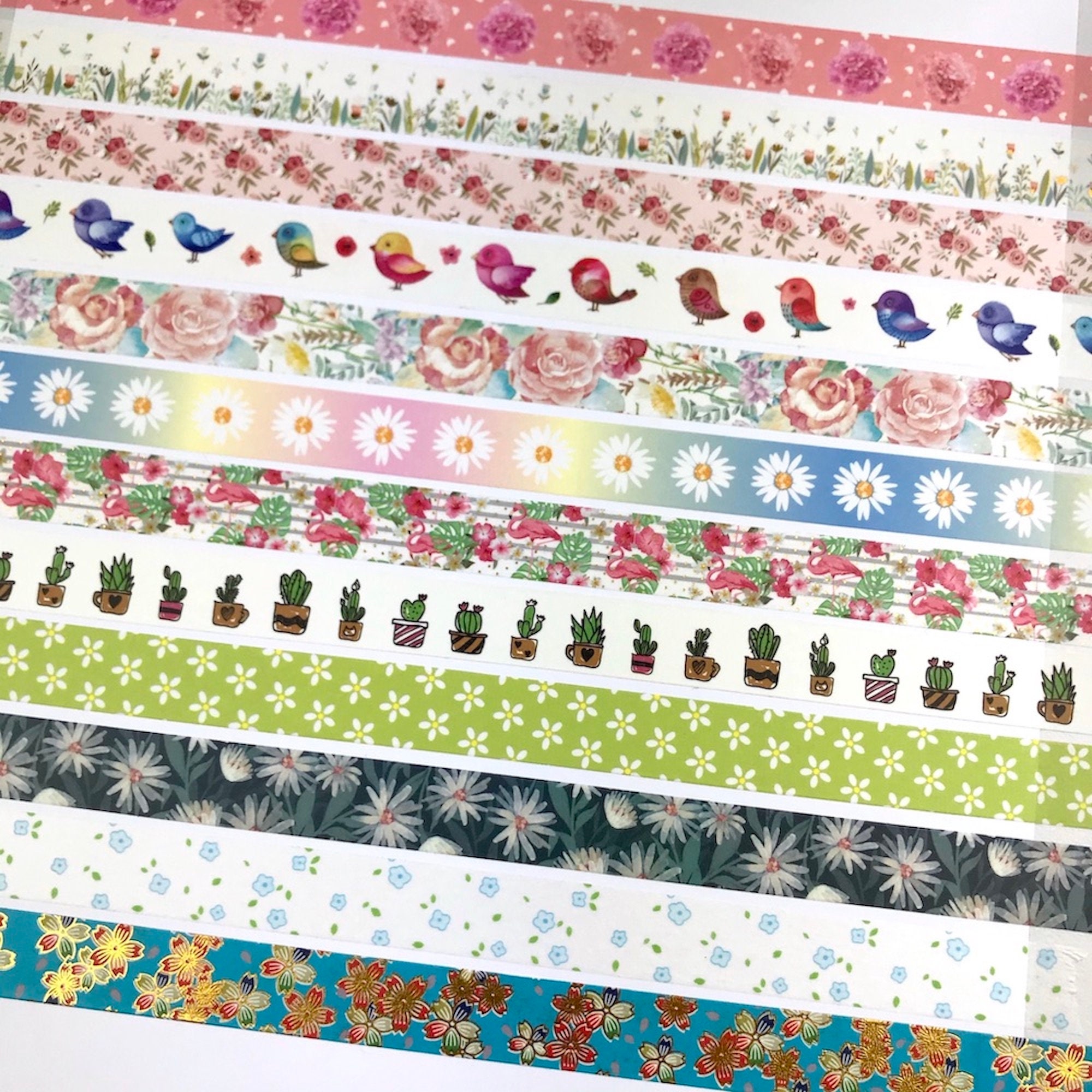 Floral Washi Tape Flowers Roses Blossoms Blooms Botanical | Etsy Australia