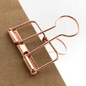 Rose Gold Planner Clips Binder Accessories Bull Clips Skeleton - Etsy ...