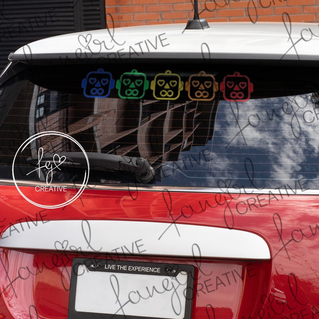 Blockhead Robot Window Decal - Etsy