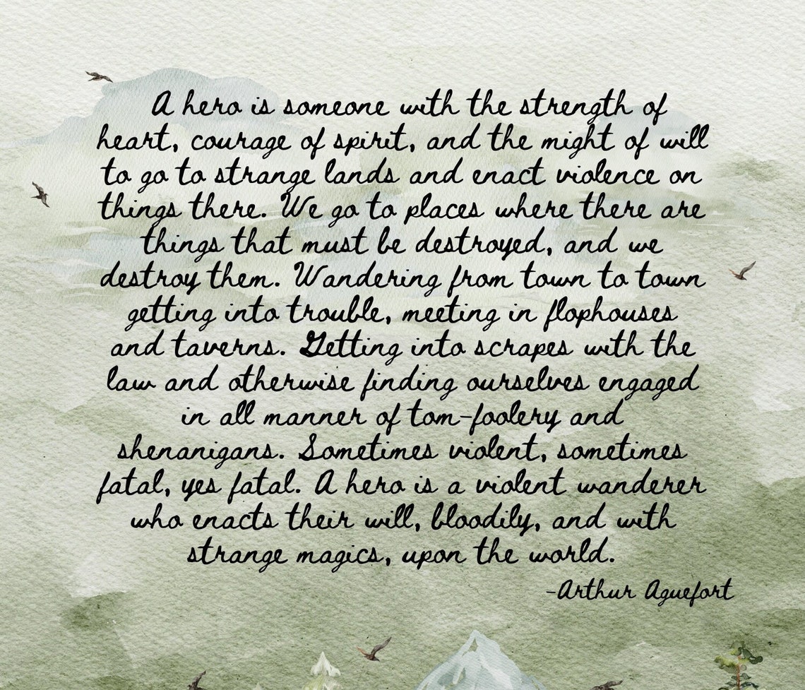 Arthur Aguefort Hero Digital Print Fantasy High - Etsy