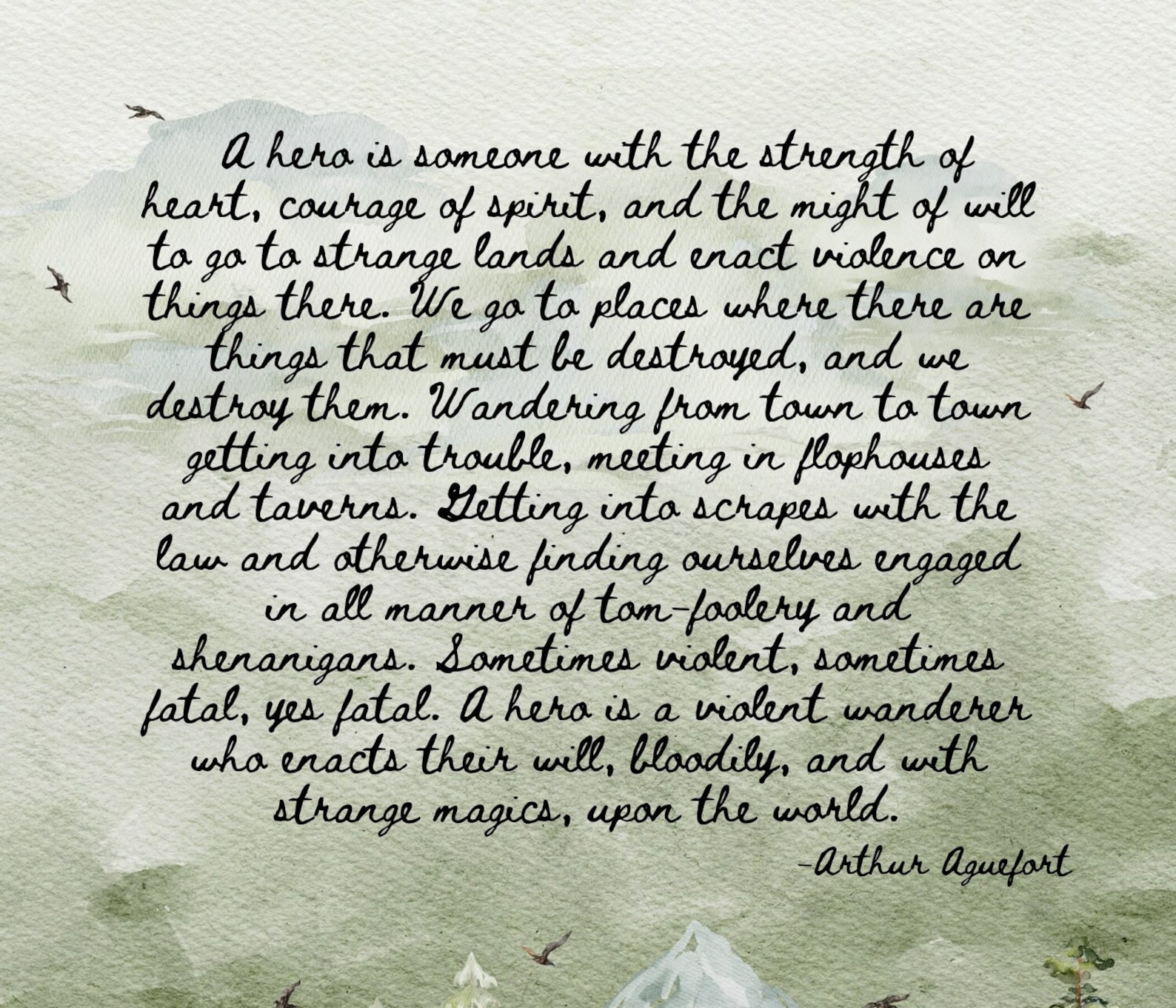 Arthur Aguefort Hero Digital Print Fantasy High - Etsy