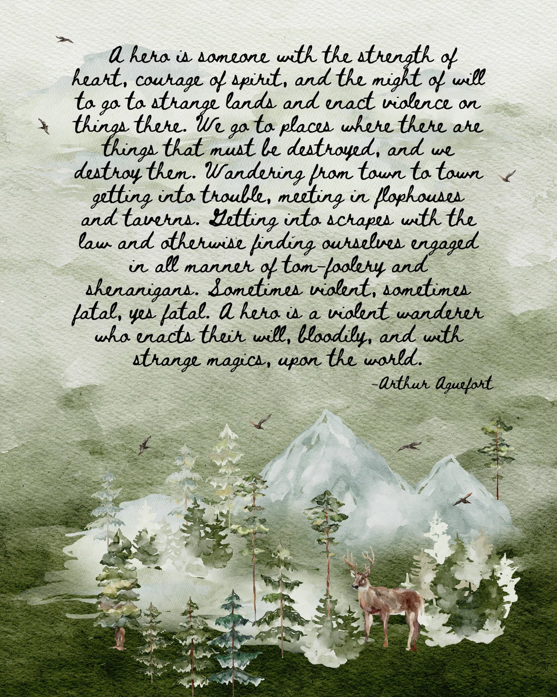 Arthur Aguefort Hero Digital Print Fantasy High - Etsy