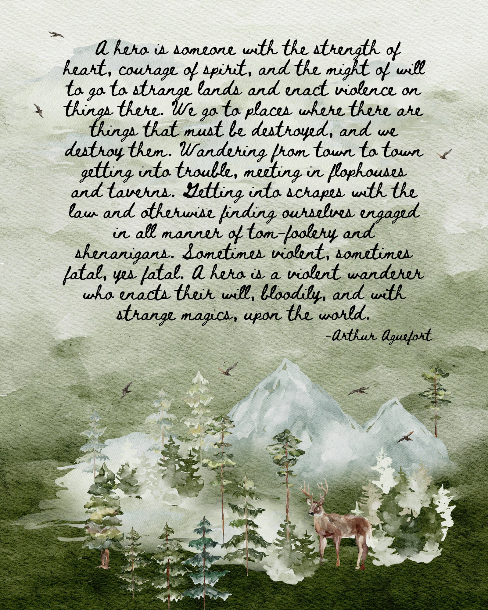 Arthur Aguefort Hero Digital Print Fantasy High - Etsy