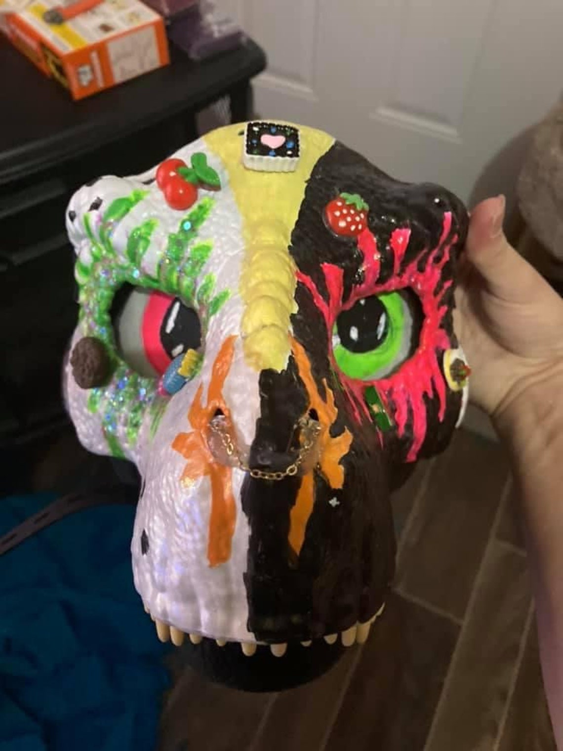 Custom Painted Raptor mask-read details | Etsy