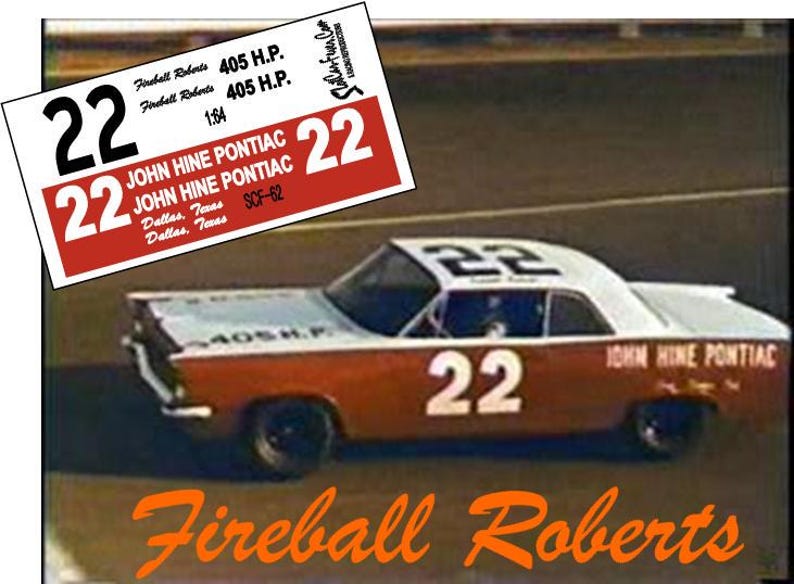 Fireball Roberts 1962 Pontiac Grand Prix Model Car/slot Car Decals 062 ...
