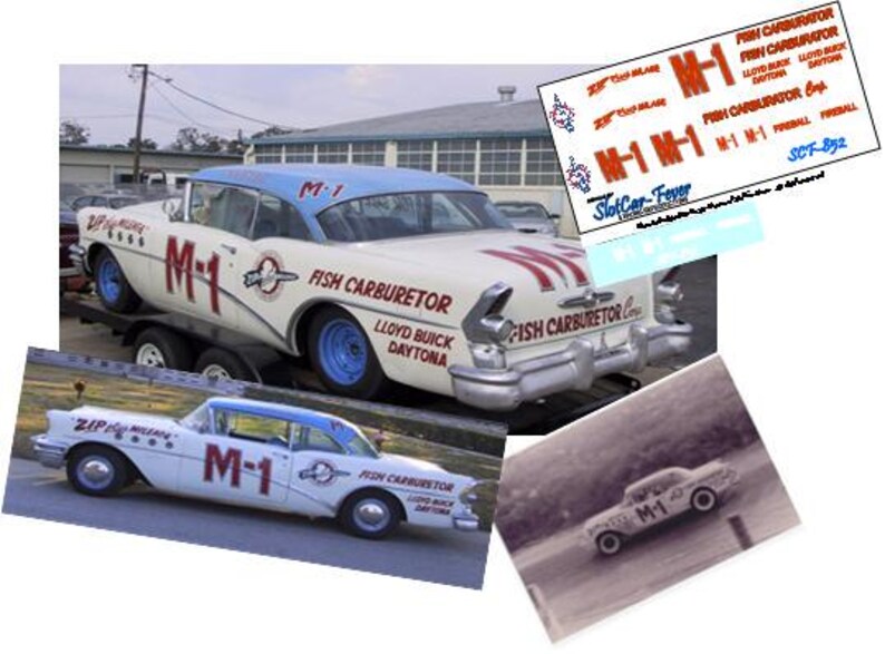 Fireball Roberts Fish Carburetor Buick Model Car/slot Car Decals 852 - Etsy