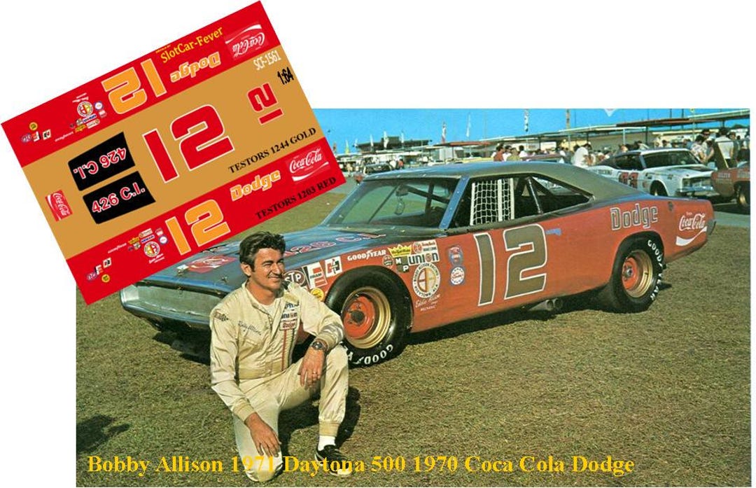 Bobby Allison #12 1970 Dodge Charger Car/slot Car Decals 1561c - Etsy