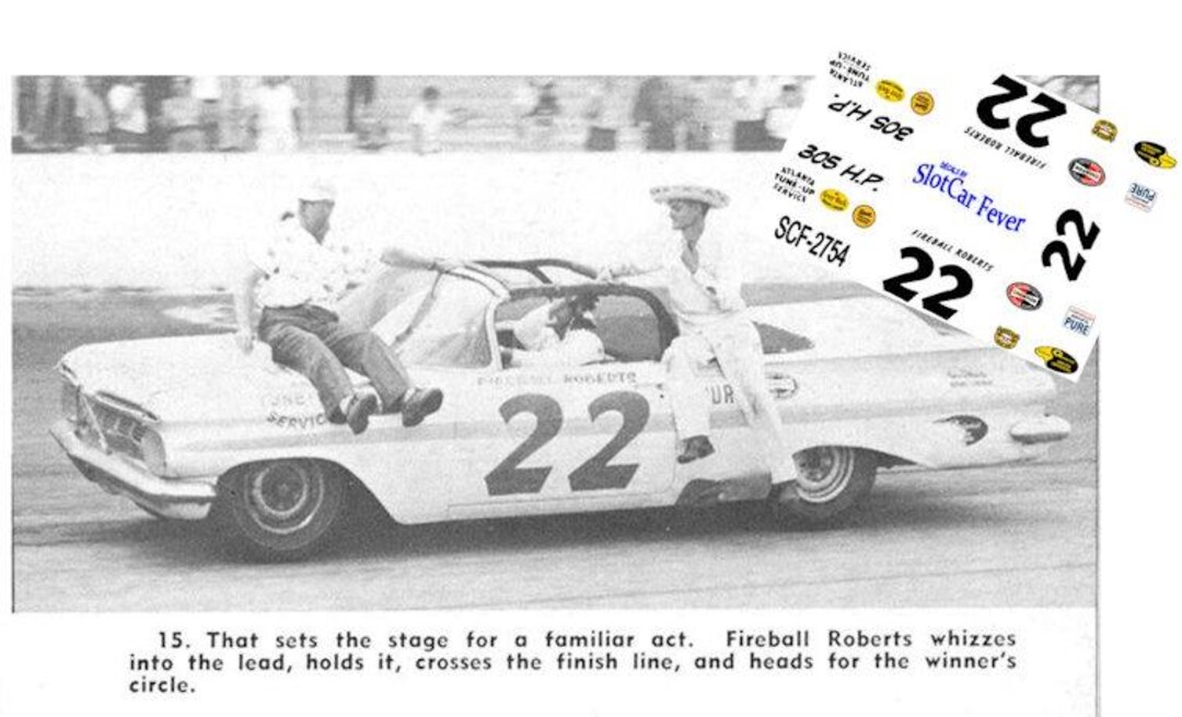 Fireball Roberts 1959 Chevy Convertible Model Car/slot Car Decals 2754 ...