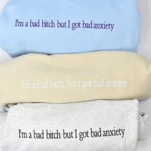 Anxiety Embroidered Sweatshirt, Anxiety Shirt, Just Breathe, Breath in ...