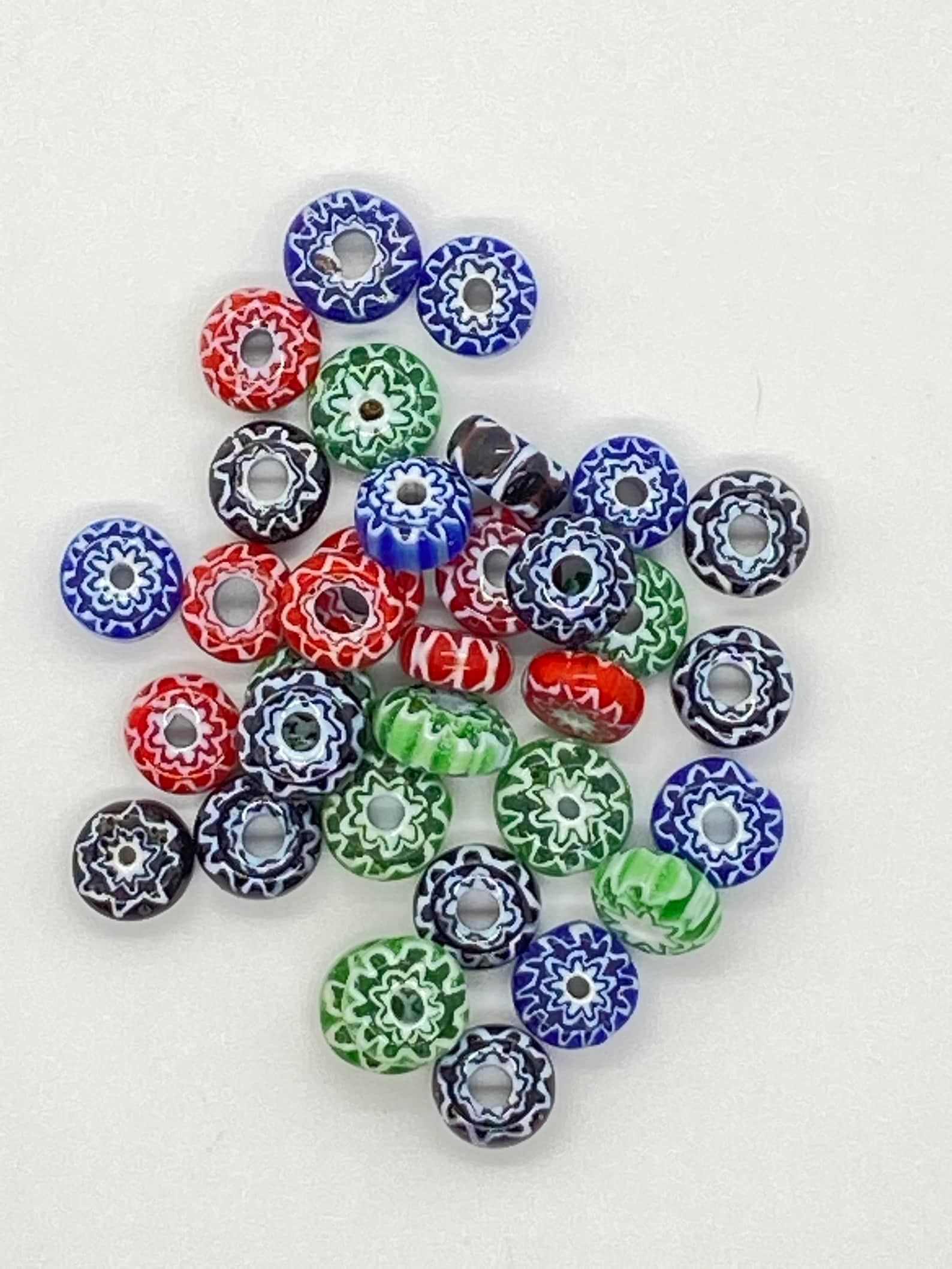 35 Venetian Rosetta Star Chevron Beads, 6 Layers Chevron, Striped ...