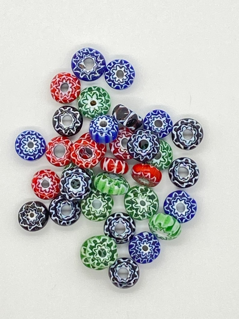 35 Venetian Rosetta Star Chevron Beads, 6 Layers Chevron, Striped ...