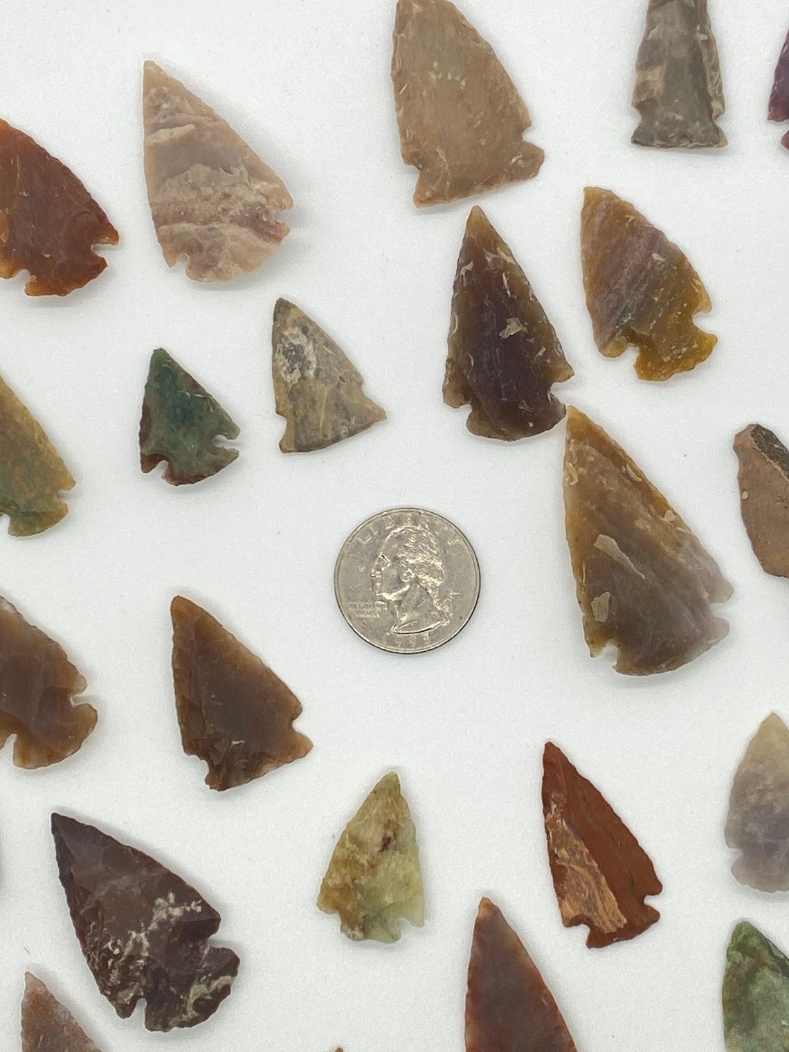 Indian Assorted Arrowheads 8 Count Stone Native American Mixed Lot for ...