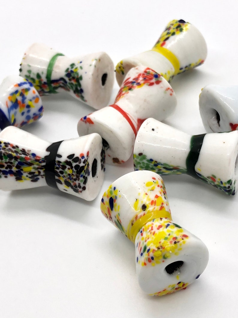Large Spool Shape Crumb Bead White Color Explosion End Day Bead Large ...