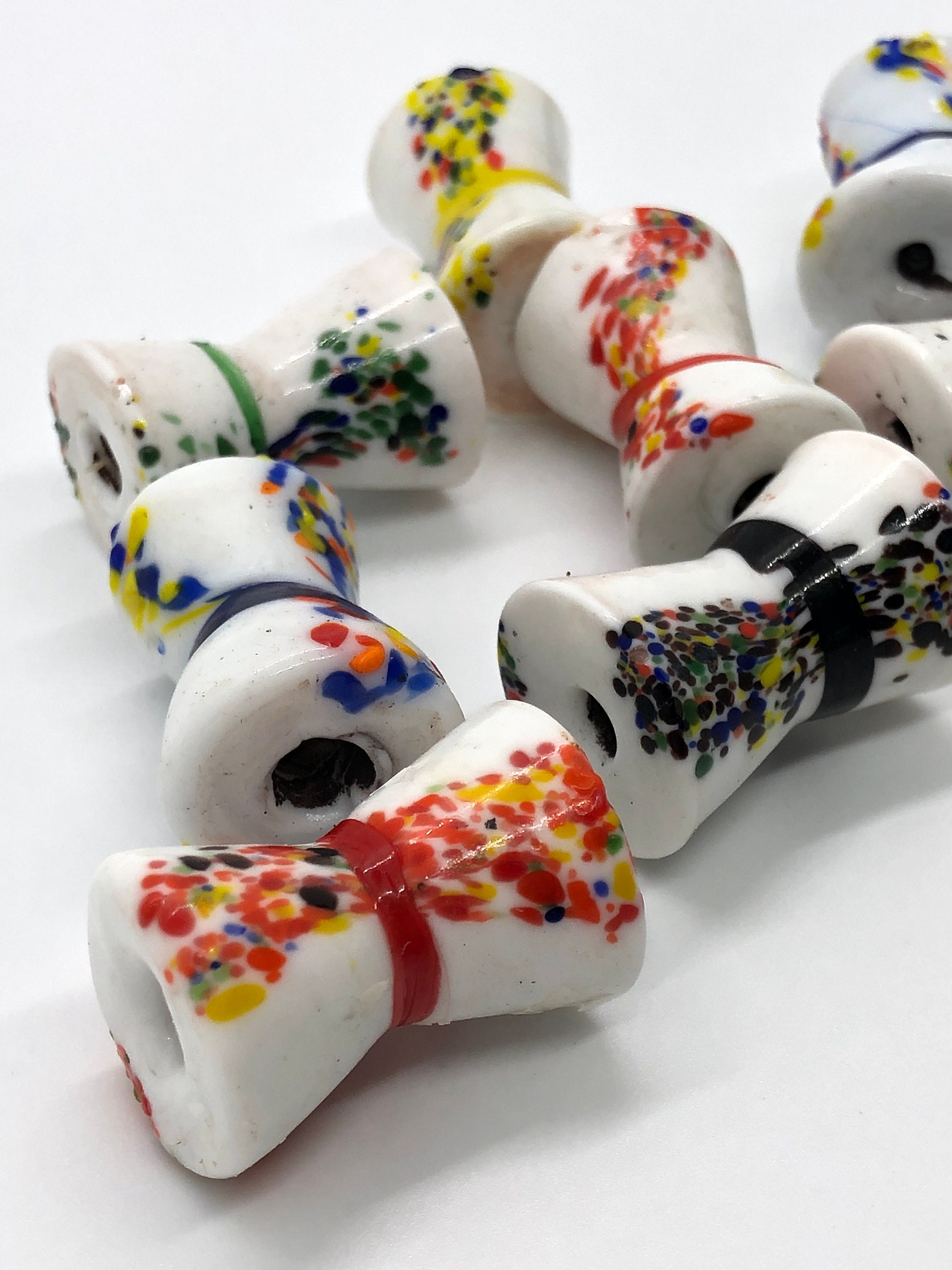 Large Spool Shape Crumb Bead White Color Explosion End Day Bead Large ...